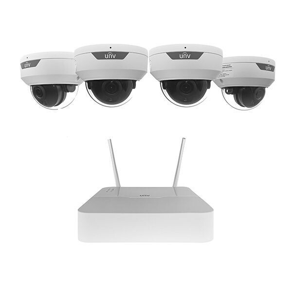 UNV 4-Channel WiFi Kit including 4-Channel NVR with Embedded Wi-Fi ...
