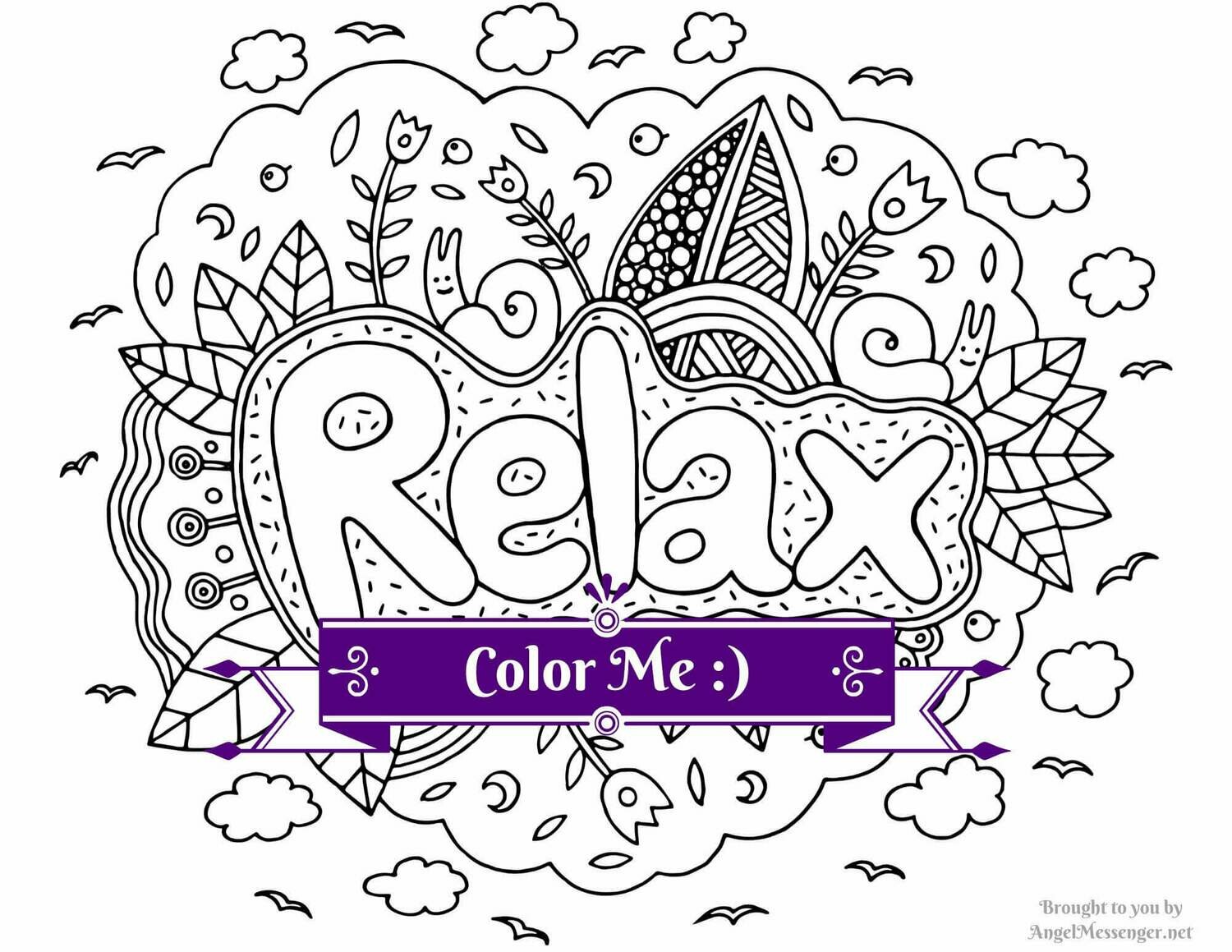 Relax Coloring Page | Adult Coloring Page