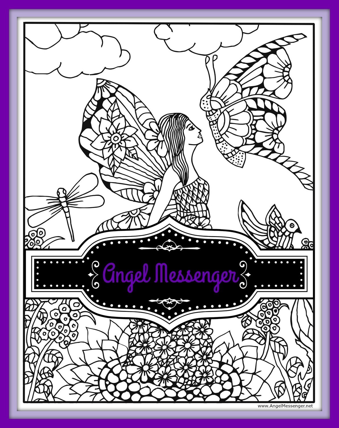 Angel Coloring Page | Adult Coloring Page (Free) – Angel Messenger ...