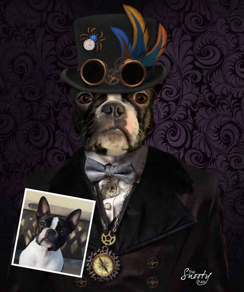 Steampunk Dog Portrait - Steampunk Pet Portrait