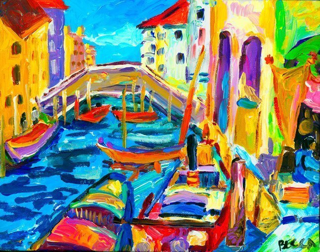 Becca Art Sale | "Venice Boat and Barge" by Becca by Becca