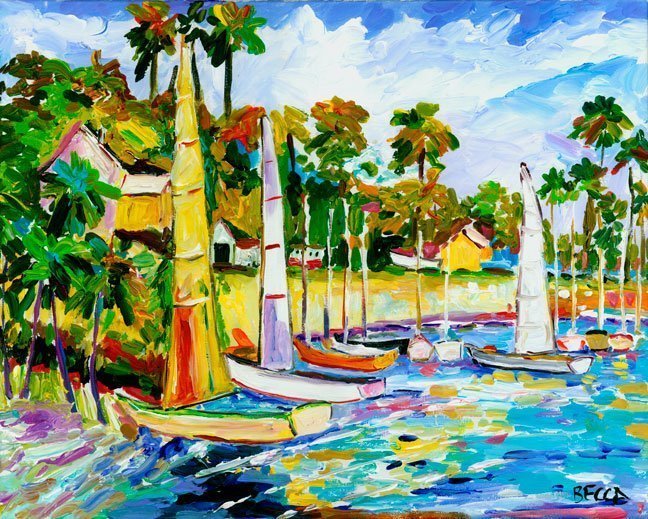 Becca Art Sale | "Sails Up at Harbor" by Becca