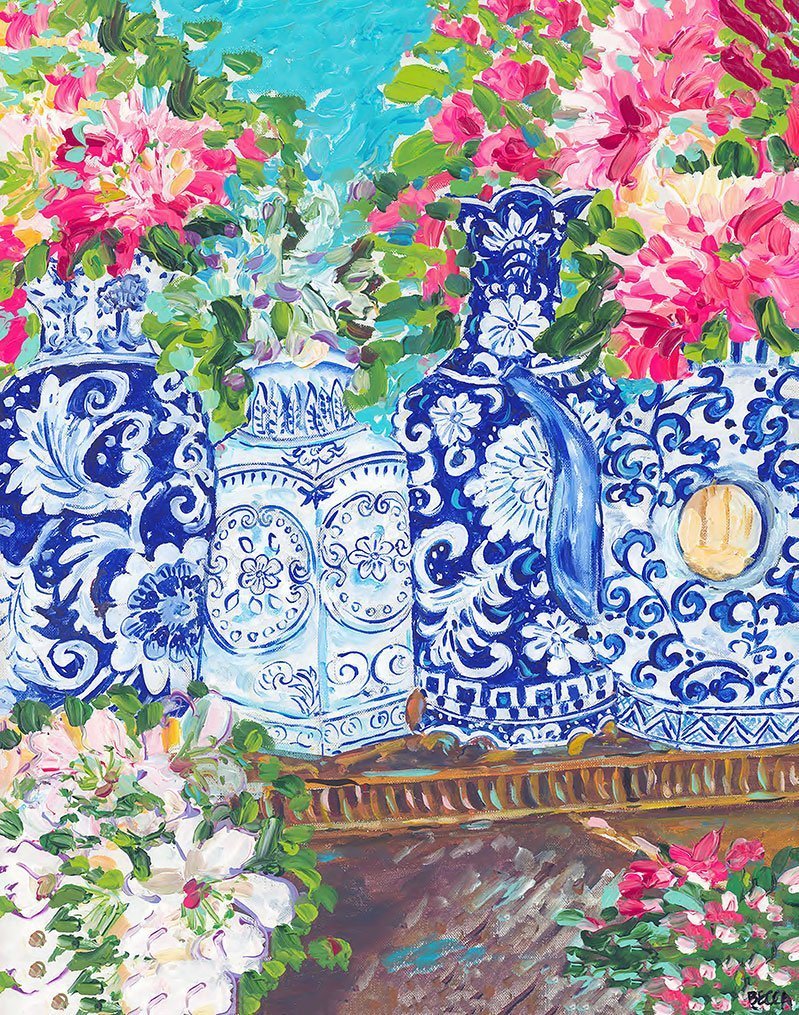 Becca Art Sale | "Blue Teapot and Vases" by Becca