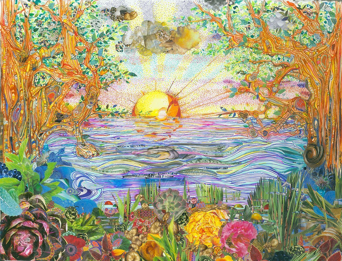 "Here Comes the Sun" Collage by Sharon Bartley