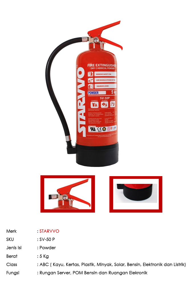 Alat Pemadam Api STARVVO ABC Powder 5 Kg