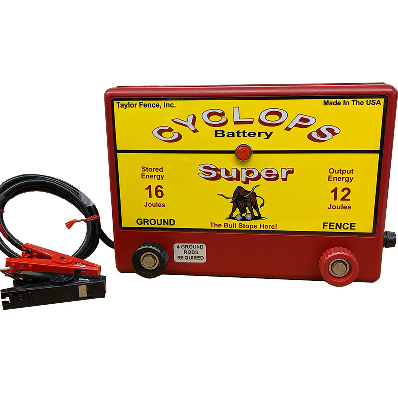 Cyclops SUPER, 12V Battery/DC, 12 Joule Electric Fence Charger - Up to ...