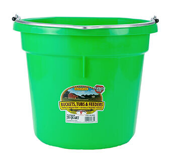Miller MFG Flat Back Plastic Bucket - Lime Green 20 Quart