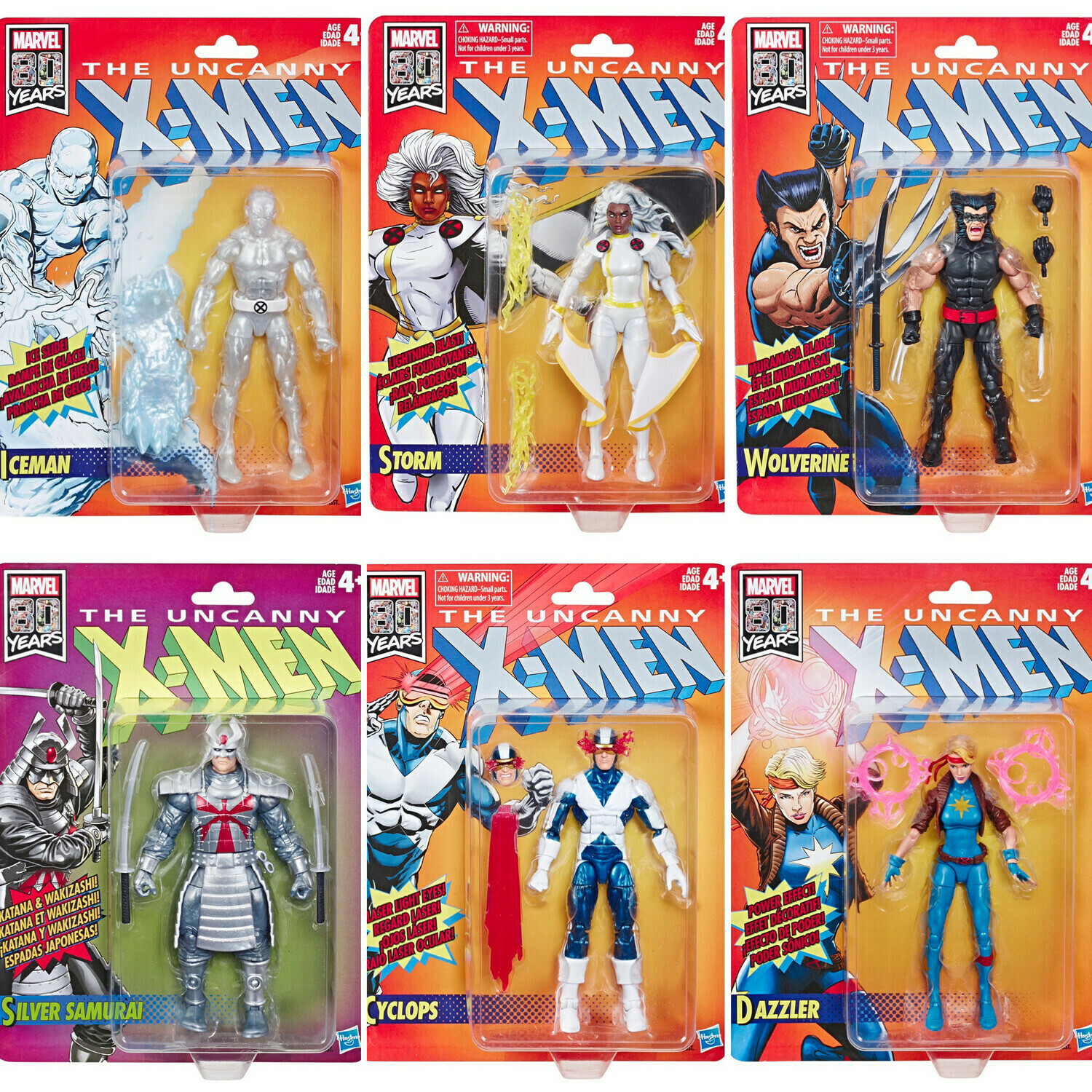 Marvel Legends 6" X-Men Retro Wave 1 - Set of 6
