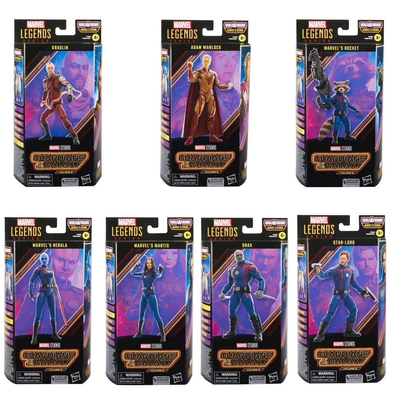 Marvel Legends 6" Guardians of the Galaxy Vol.3 Wave Set of 7 (COSMO BAF)