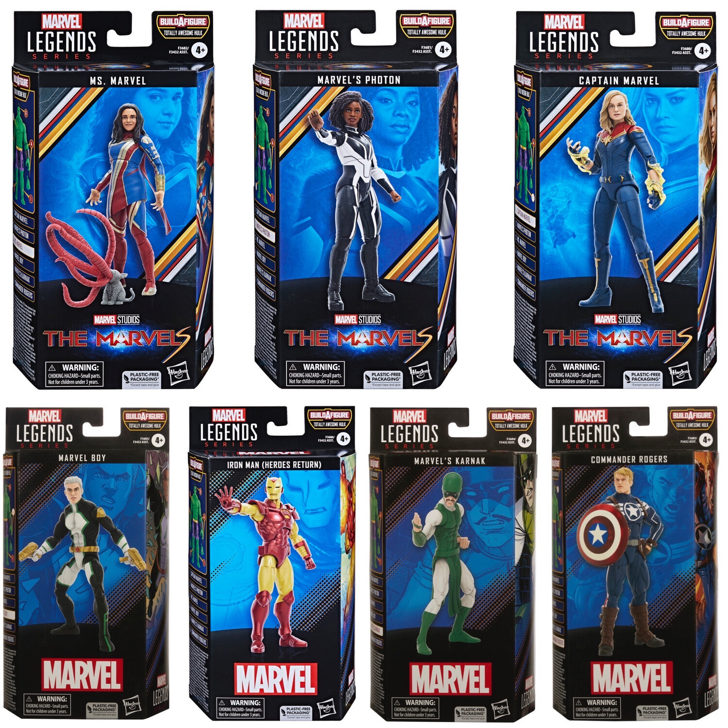 Marvel Legends 6" The Marvels Wave Set of 7 (TOTALLY AWESOME HULK BAF)