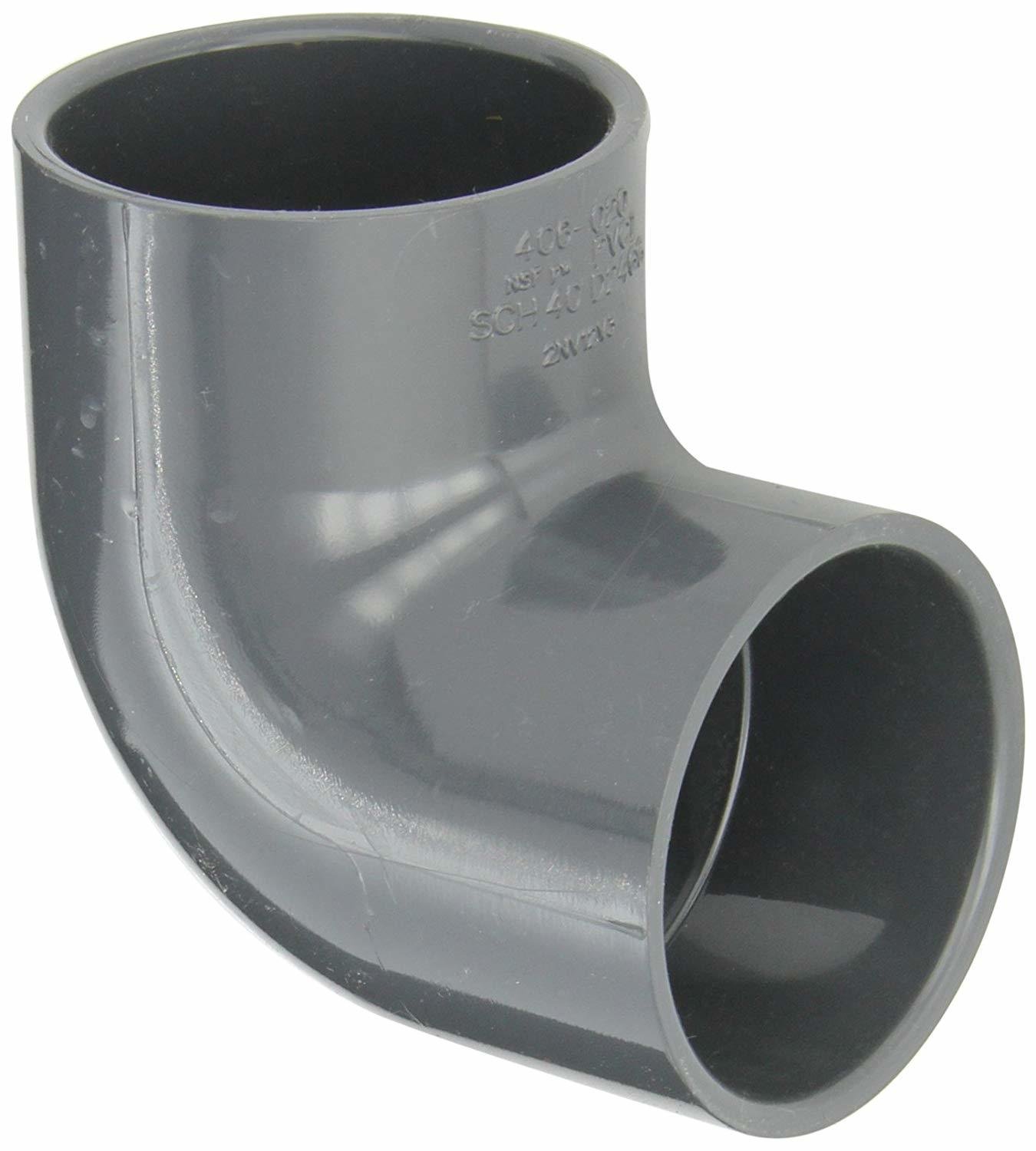 1-1/2" PVC (Sch. 40) 90° Elbow, Grey