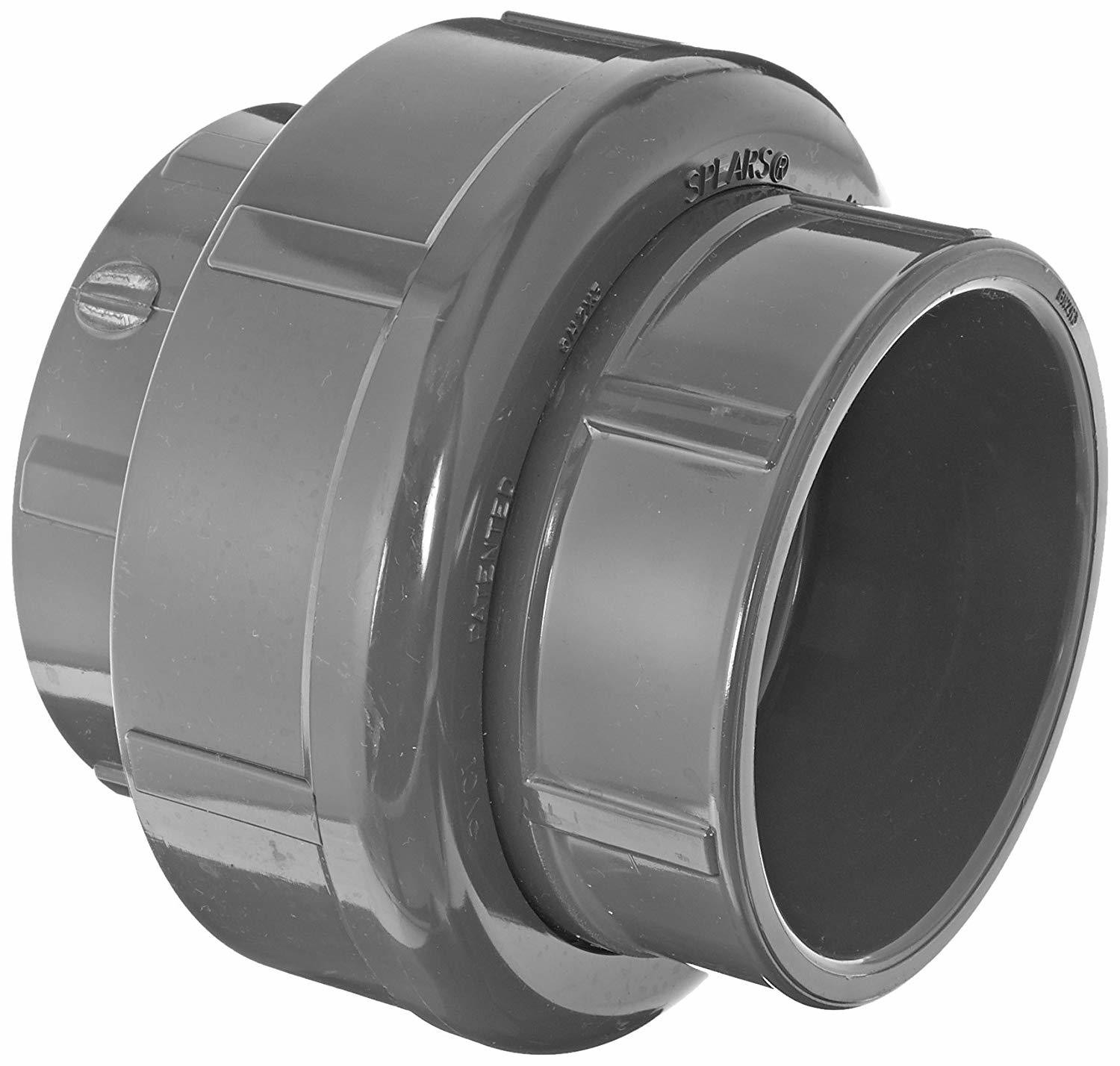 1 1 2 PVC Sch 80 Union Fitting Grey 1 1 2 PVC Sch 80 Union Fitting Grey