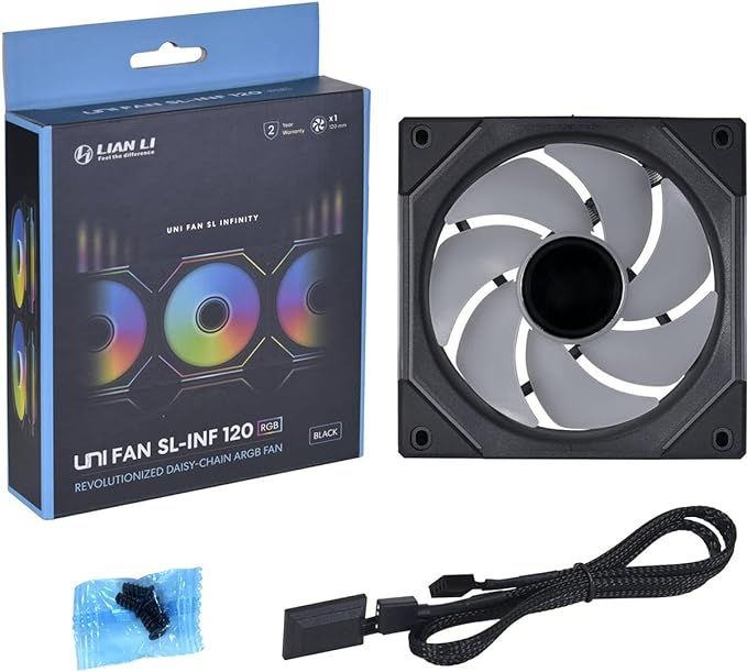 Lian Li UNI Fan SL-INF 120 RGB Infinity Mirror ARGB Fan 120mm Black 1-Pack