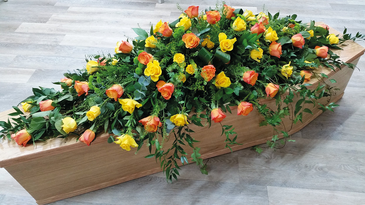 Yellow & Orange Coffin Spray