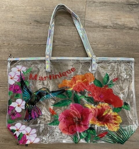 SAC DE PLAGE TRANSPARENT MARTINIQUE - COLIBRI 4 HIBISCUS