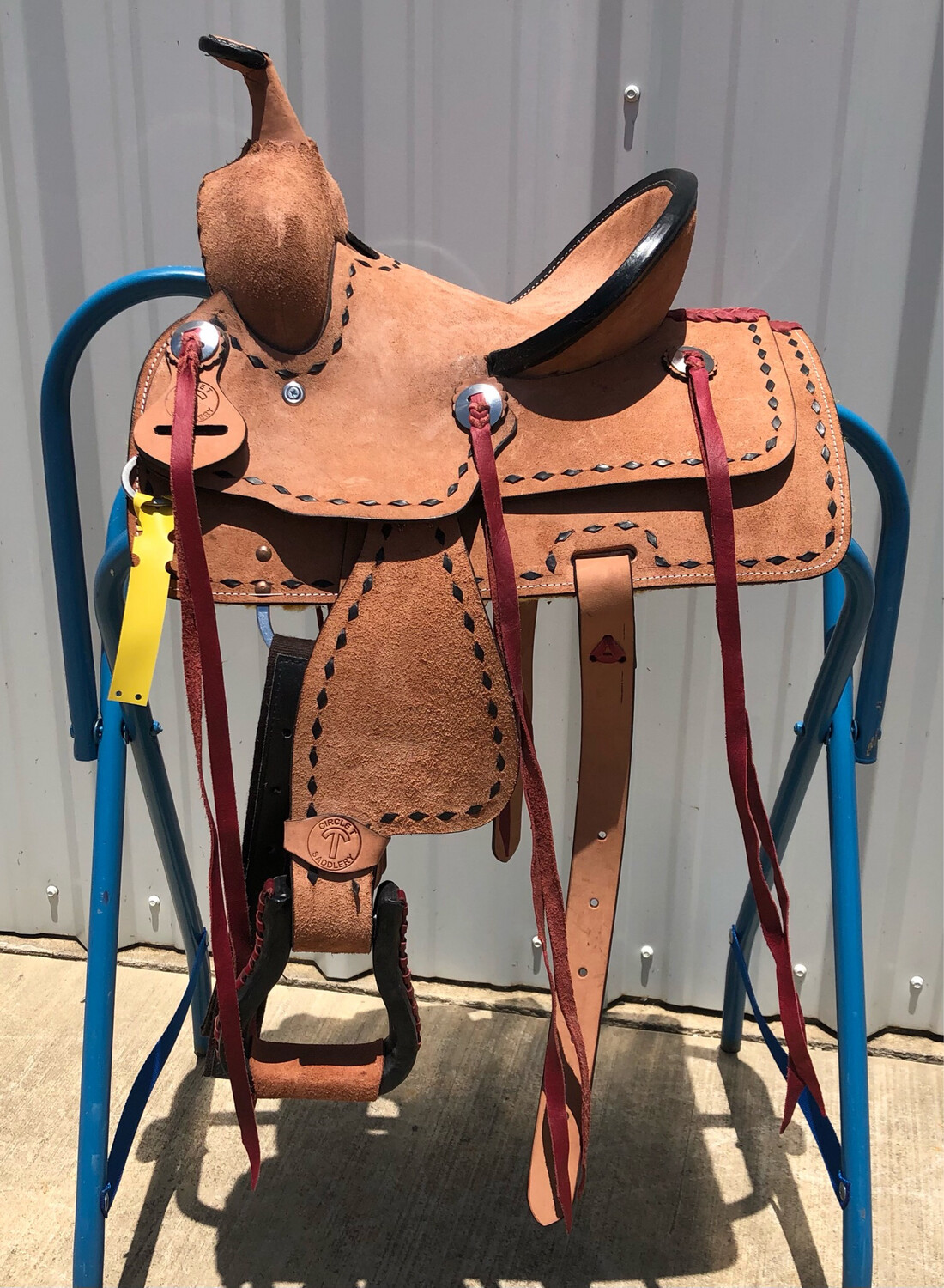 Circle T Saddlery Kid’s Highback Saddle Black Buck Stitch in a 10- inch ...
