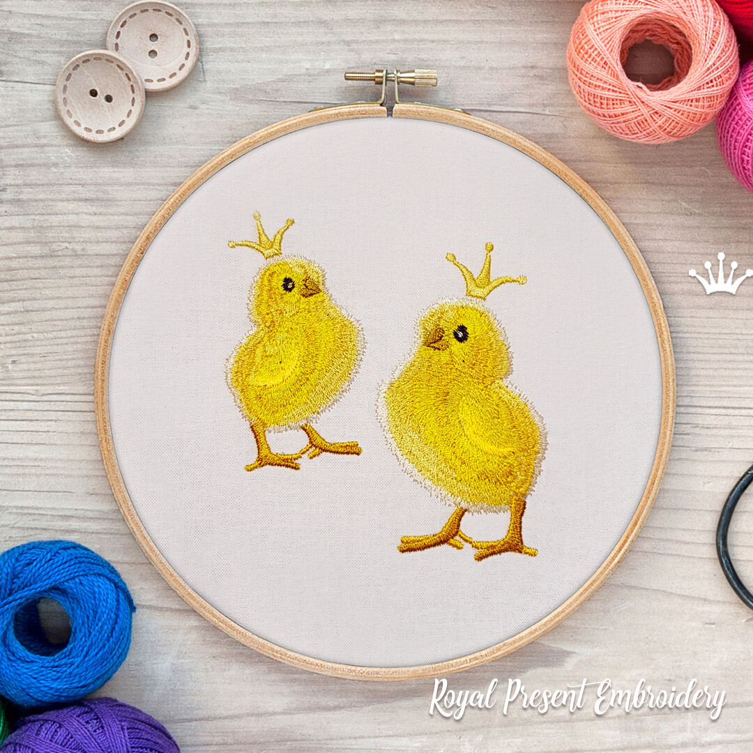 Chicken in the crown Machine Embroidery Design | Royal Present ...