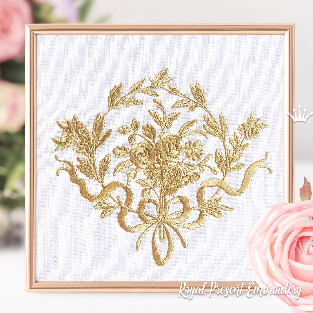 Baroque ornamental corner Machine embroidery design - 3 sizes | Royal ...