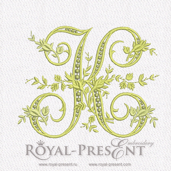 Machine Embroidery Design Monogram K | Royal Present Embroidery ...