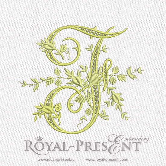 Machine Embroidery Design - Monogram F | Royal Present Embroidery ...
