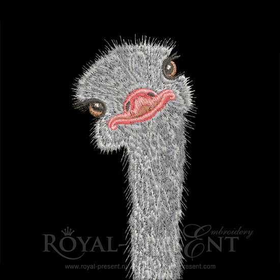 Machine Embroidery Design Ostrich - 2 sizes | Royal Present Embroidery ...