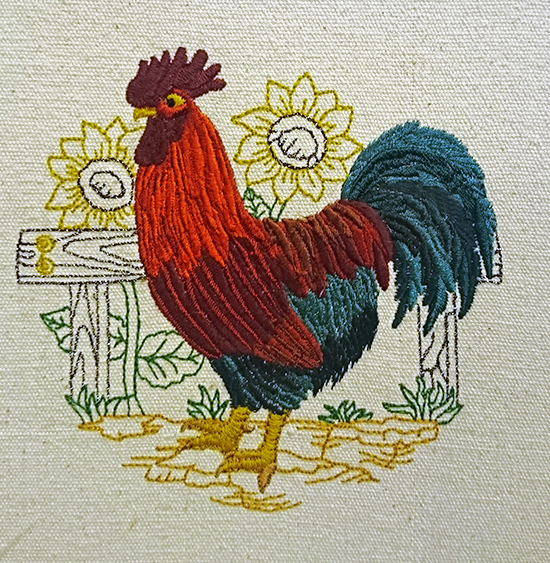Machine Embroidery Design Circular Rooster | Royal Present Embroidery ...