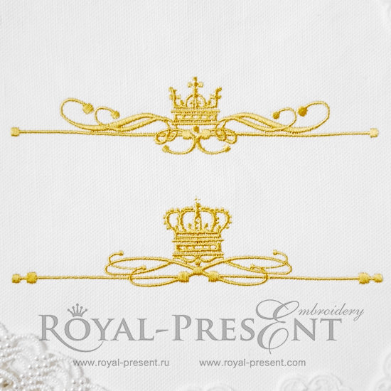 Machine Embroidery Designs Classic ornament with crown - 4 sizes ...