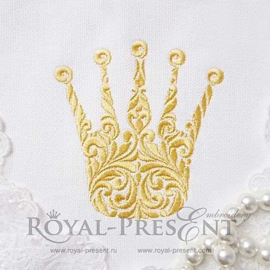 Machine Embroidery Design Ornate Crown - 4 sizes | Royal Present ...