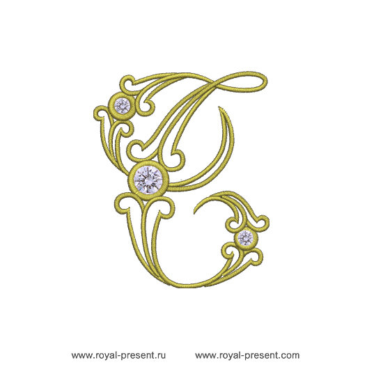 Machine Embroidery Design Vintage letter G | Royal Present Embroidery ...