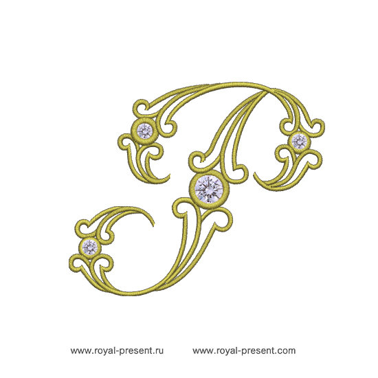 Machine Embroidery Design Vintage letter P | Royal Present Embroidery ...