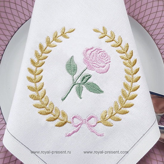 Free Machine Embroidery Design Classic Rose | Royal Present Embroidery ...