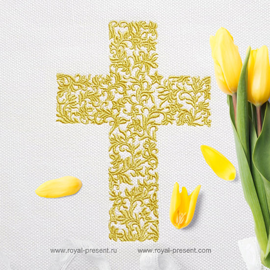 Easter Cross machine embroidery design - 3 sizes | Royal Present ...
