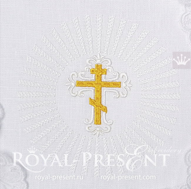 Cross with glow Machine Embroidery Design - 3 sizes | Royal Present ...