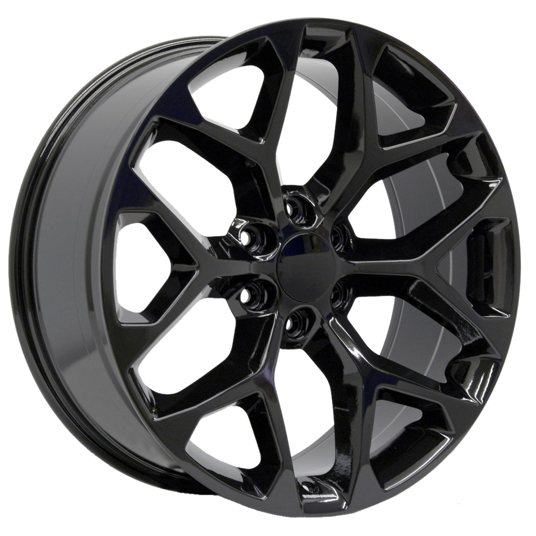 22x9 Snowflake Style Replica, Gloss Black