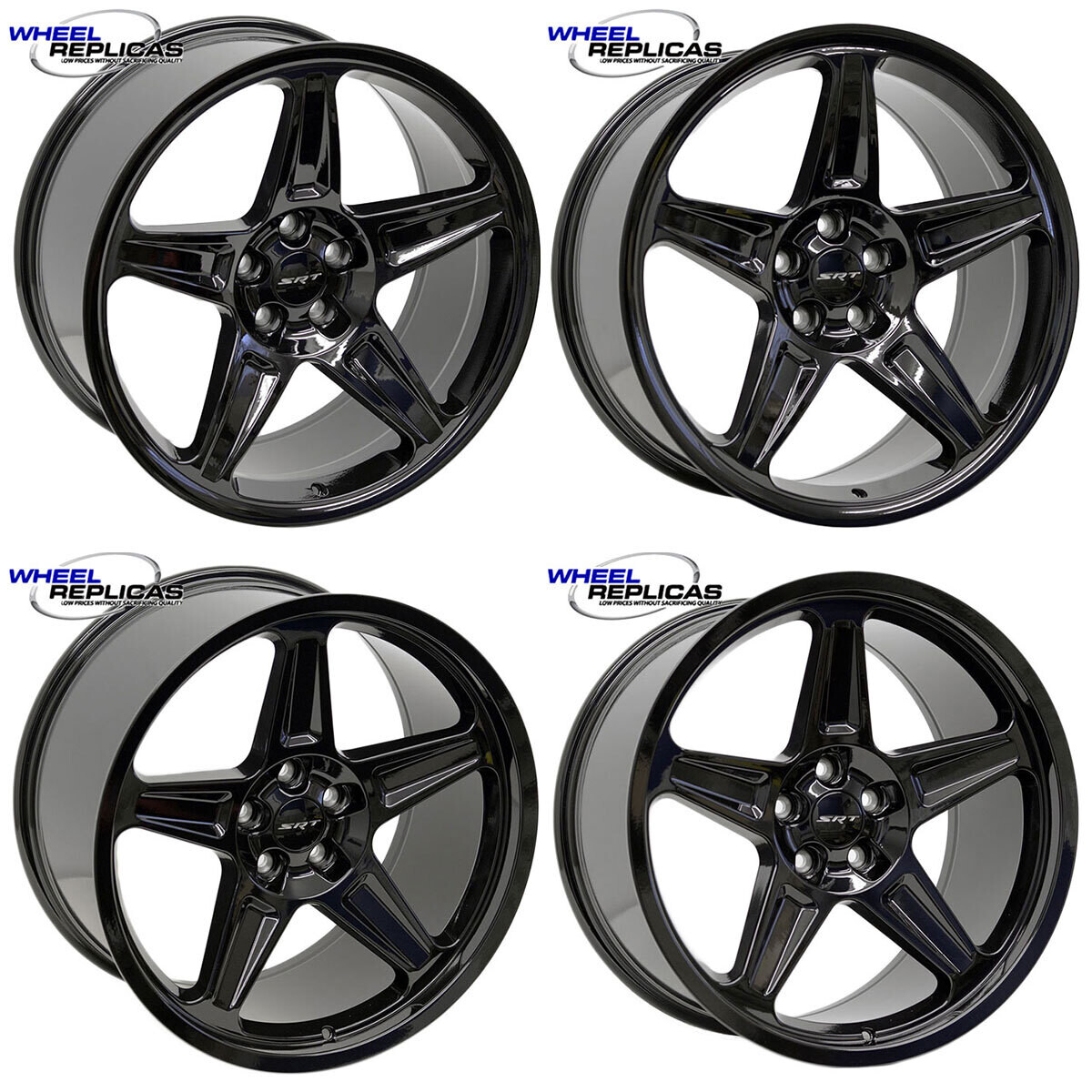 20X9.5 & 20x10.5 Gloss Black Demon Style Wheels - SET