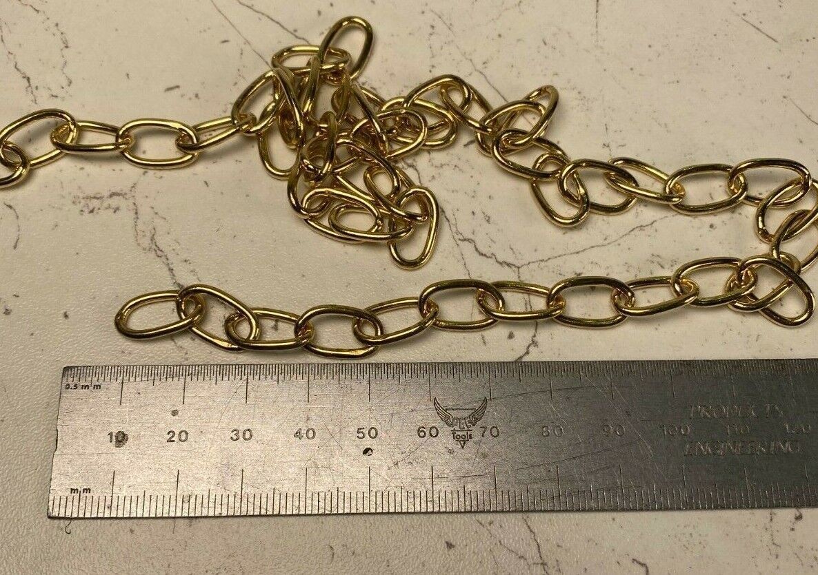 Solid real brass chain 15mm x 9mm x 1.6mm with welded links - Store ...