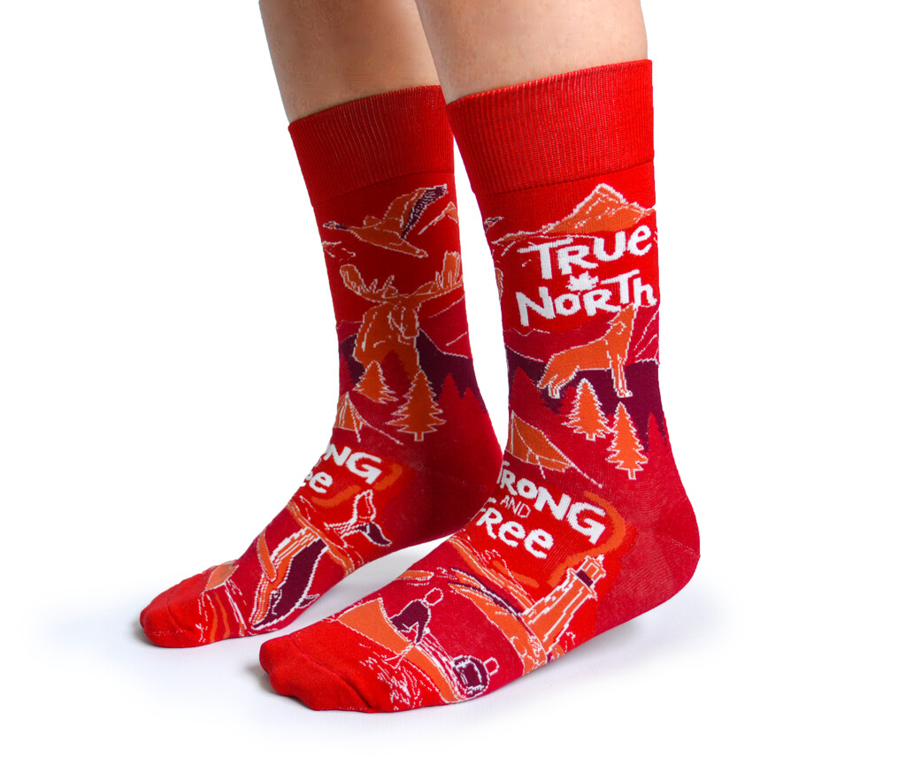 True North Strong and Free Canada Socks | Purple Moose