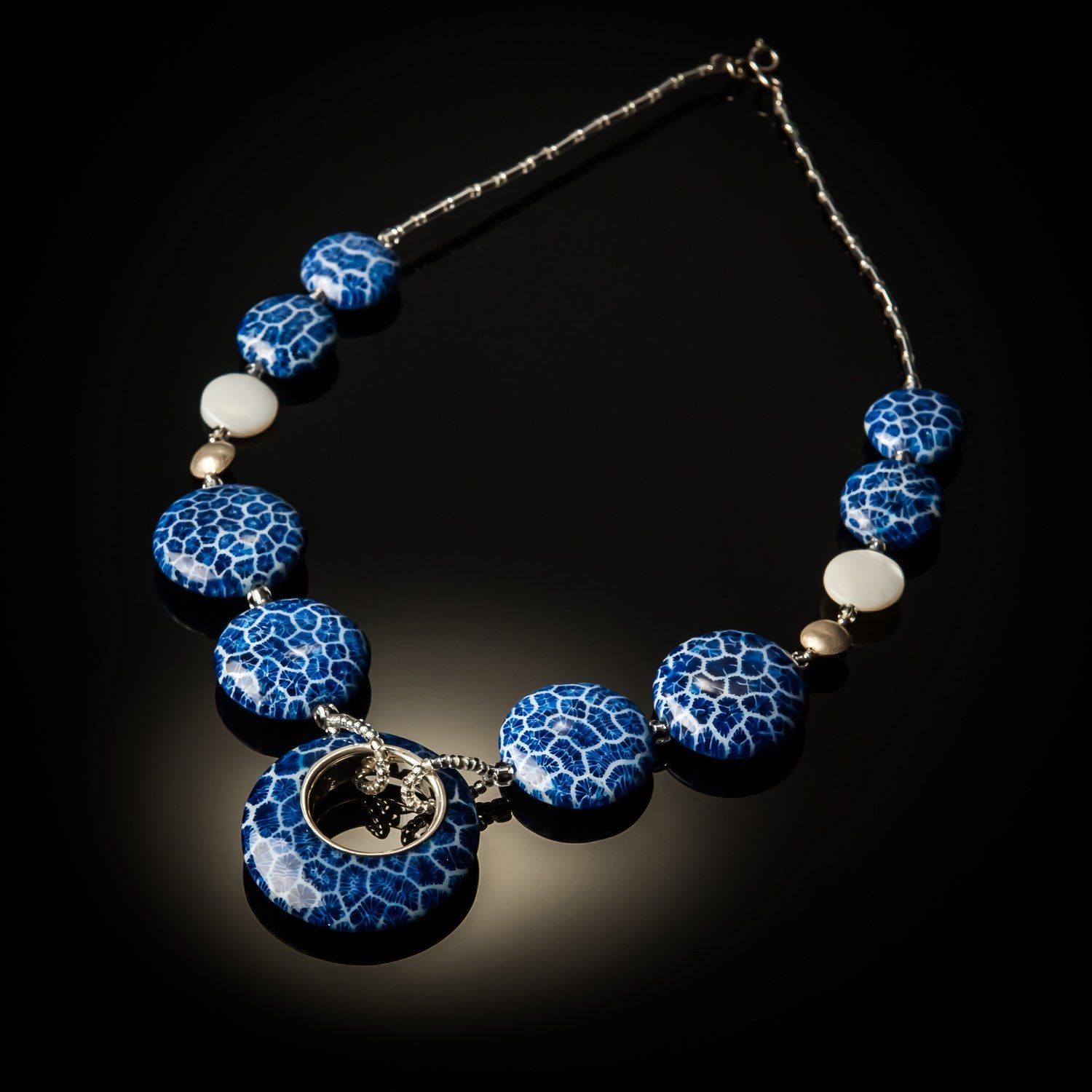 Blue Coral Sterling Silver Necklace | Jinja Jewelry
