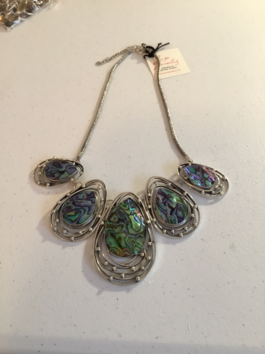 Sterling Silver Handmade Abalone Necklace | Jinja Jewelry
