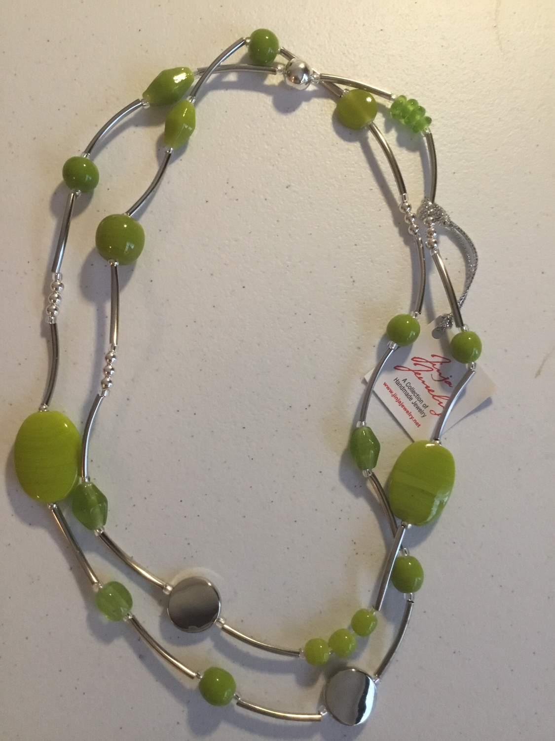 Stainless Steel Lime Green Necklace | Jinja Jewelry