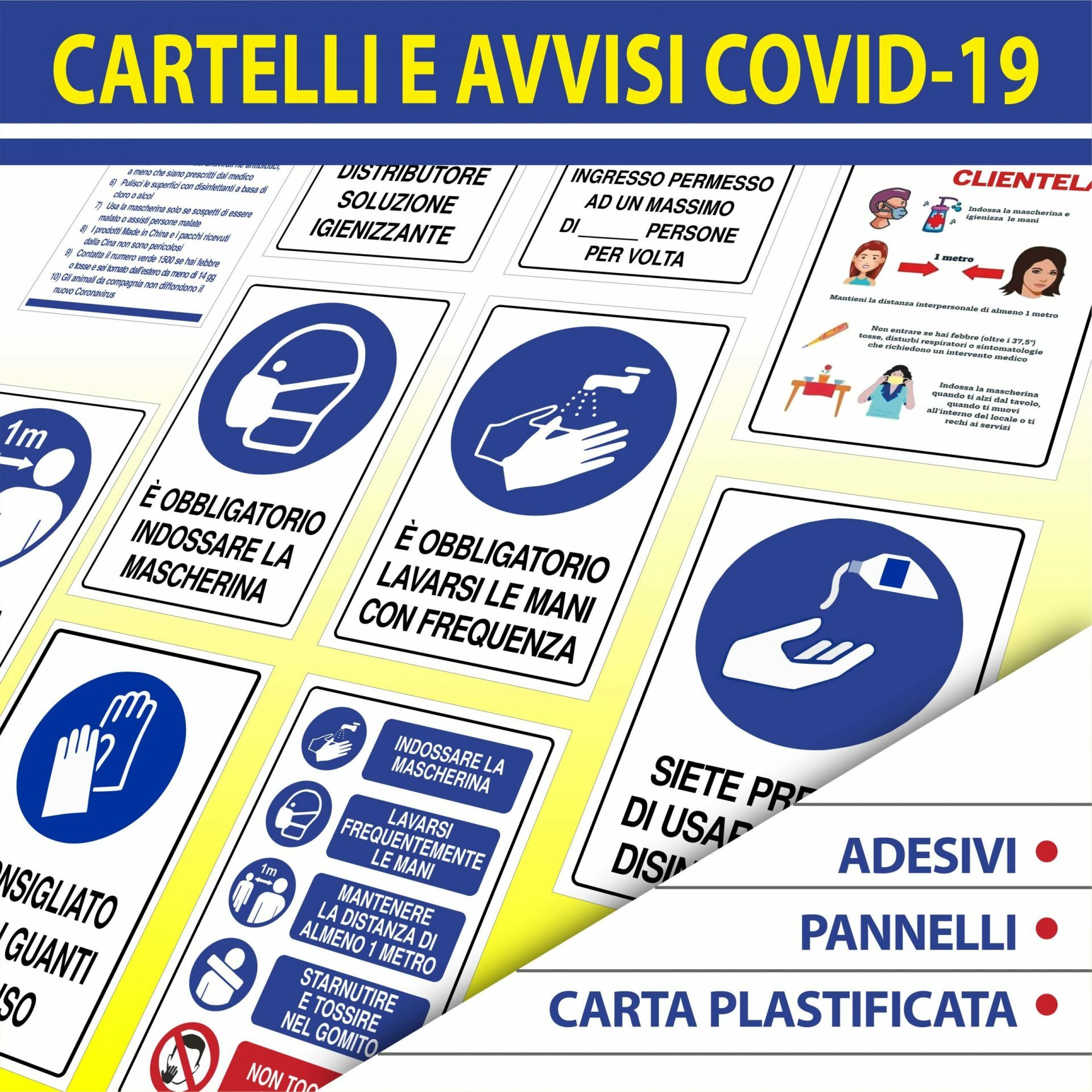 Cartelli ed Avvisi per Covid-19