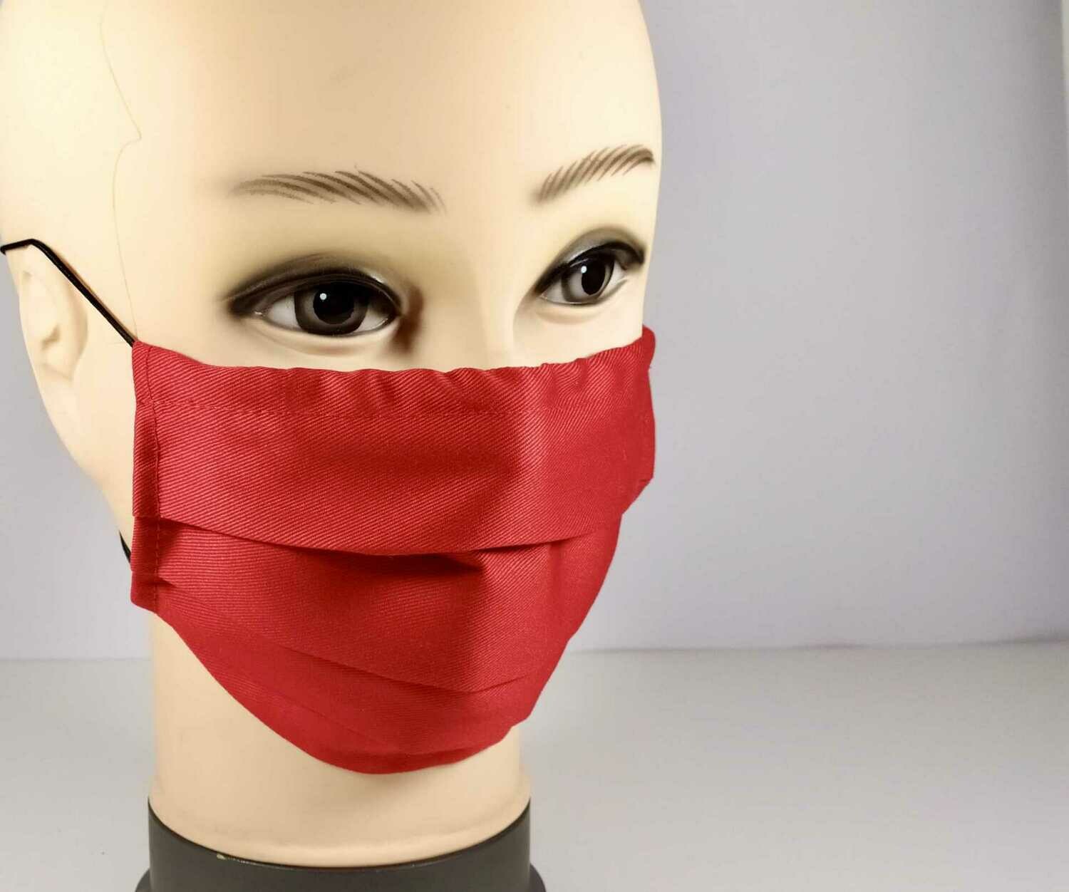 Mascherina rossa lavabili in tessuto ad uno strato