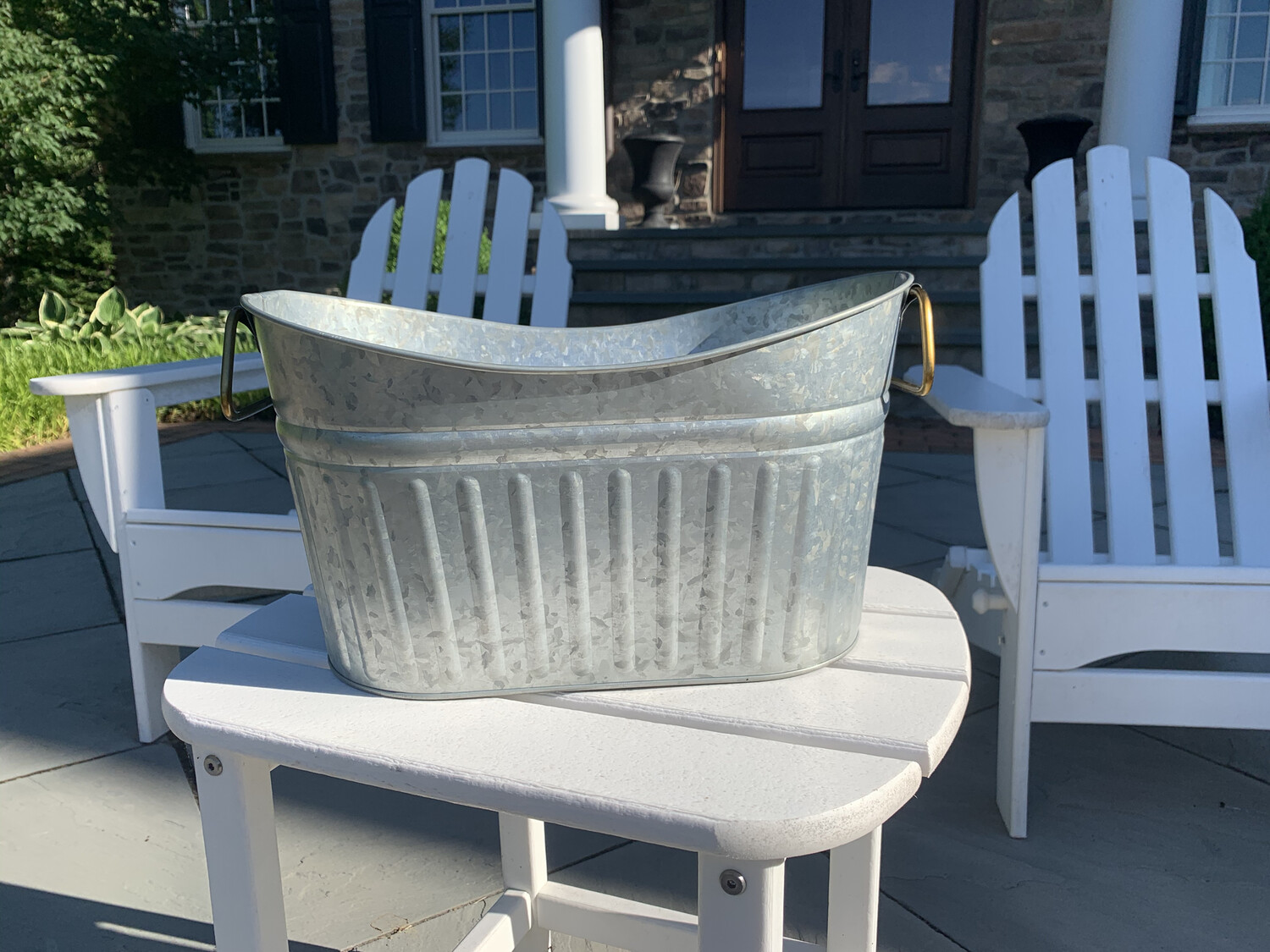 Personalized Scooped Oval Galvanized Bucket