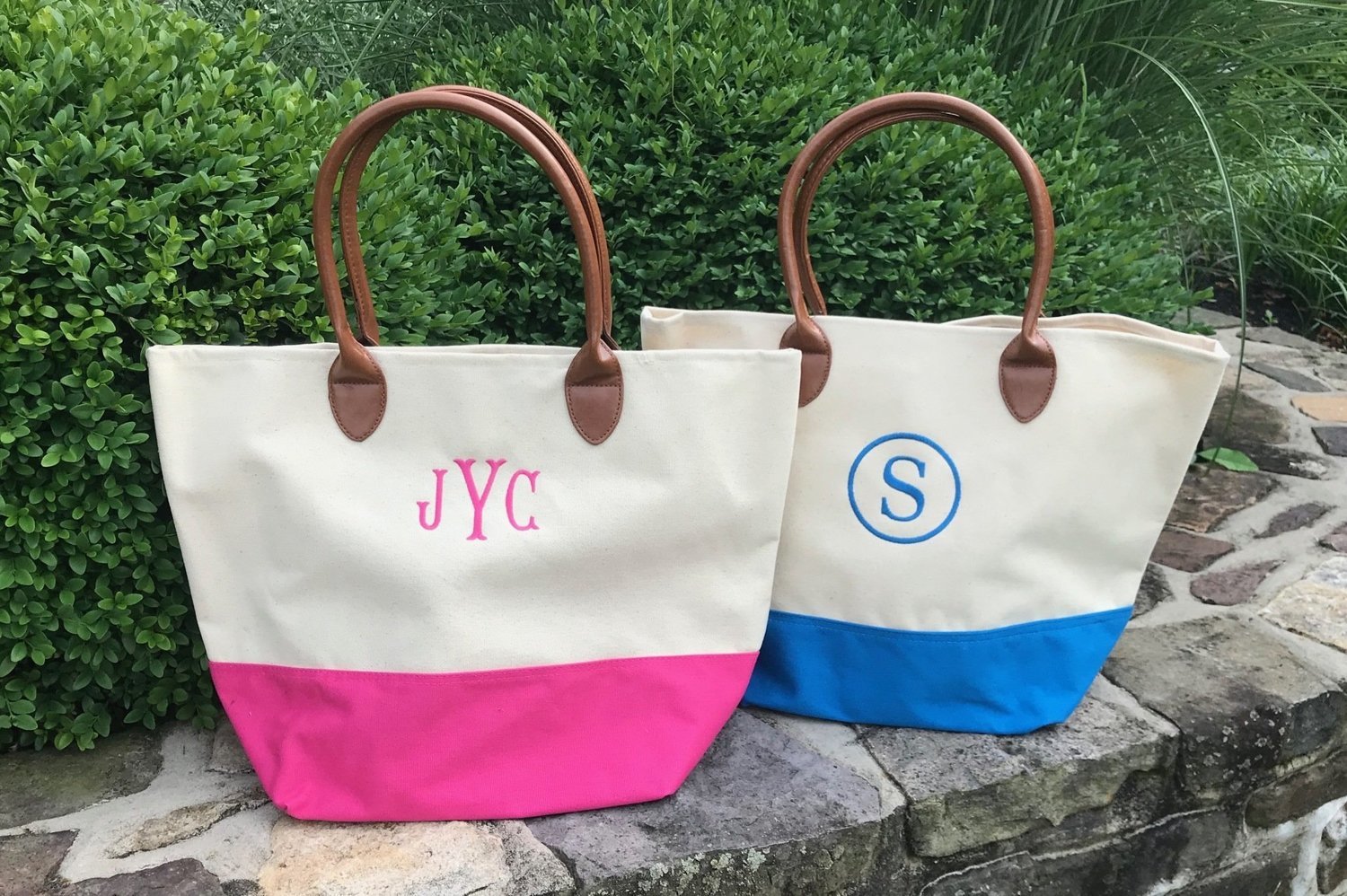 Monogrammed Canvas Tote Bag