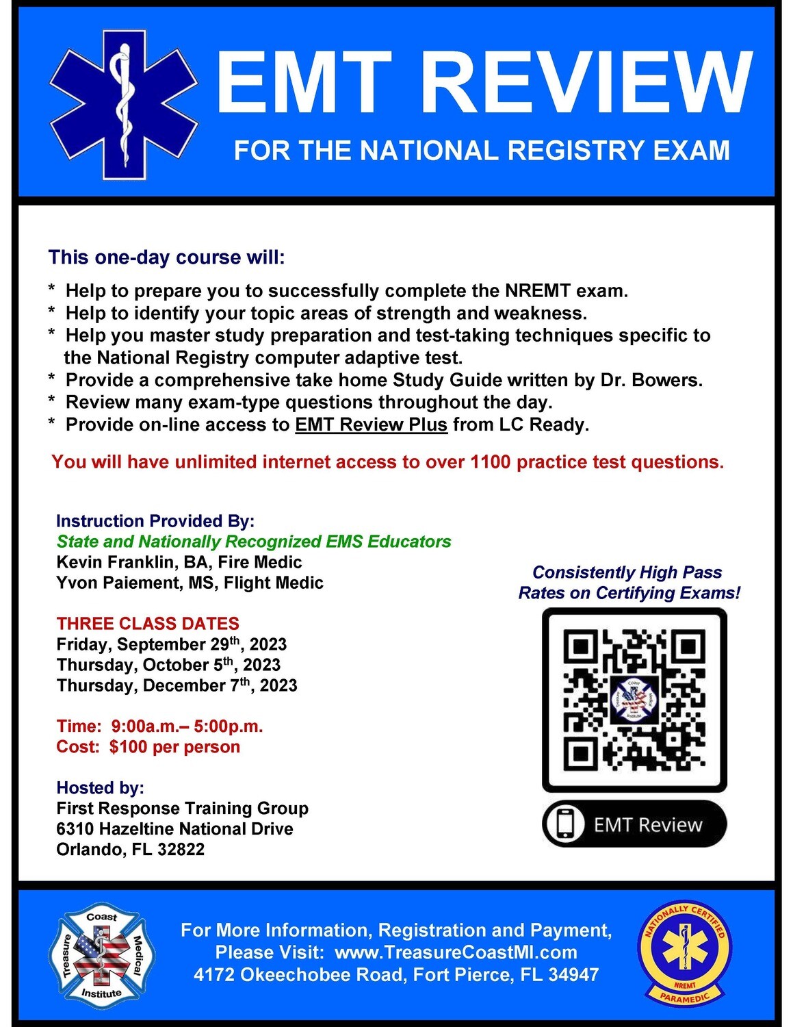 NREMT EMT Exam Review December 7th Orlando