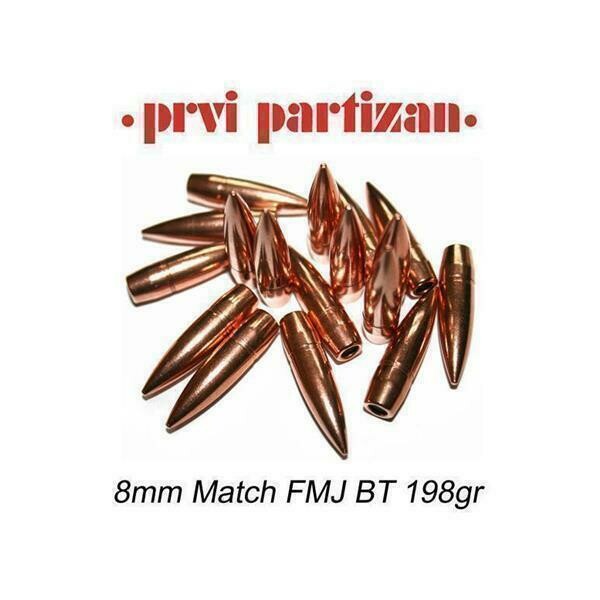 8MM (.322) FMJ BT MATCH 198GR PPU BULLETS PACK 100