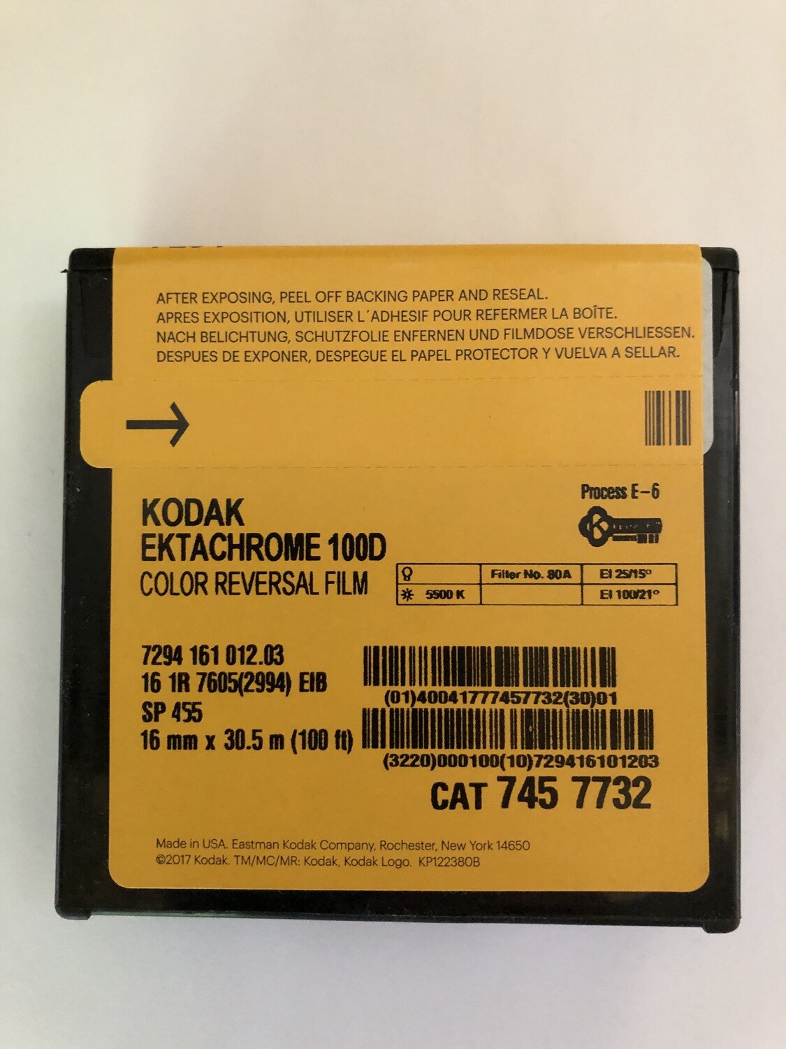 Kodak Ektachrome 16mm Colour Reversal 100D 100ft (33m) 7294