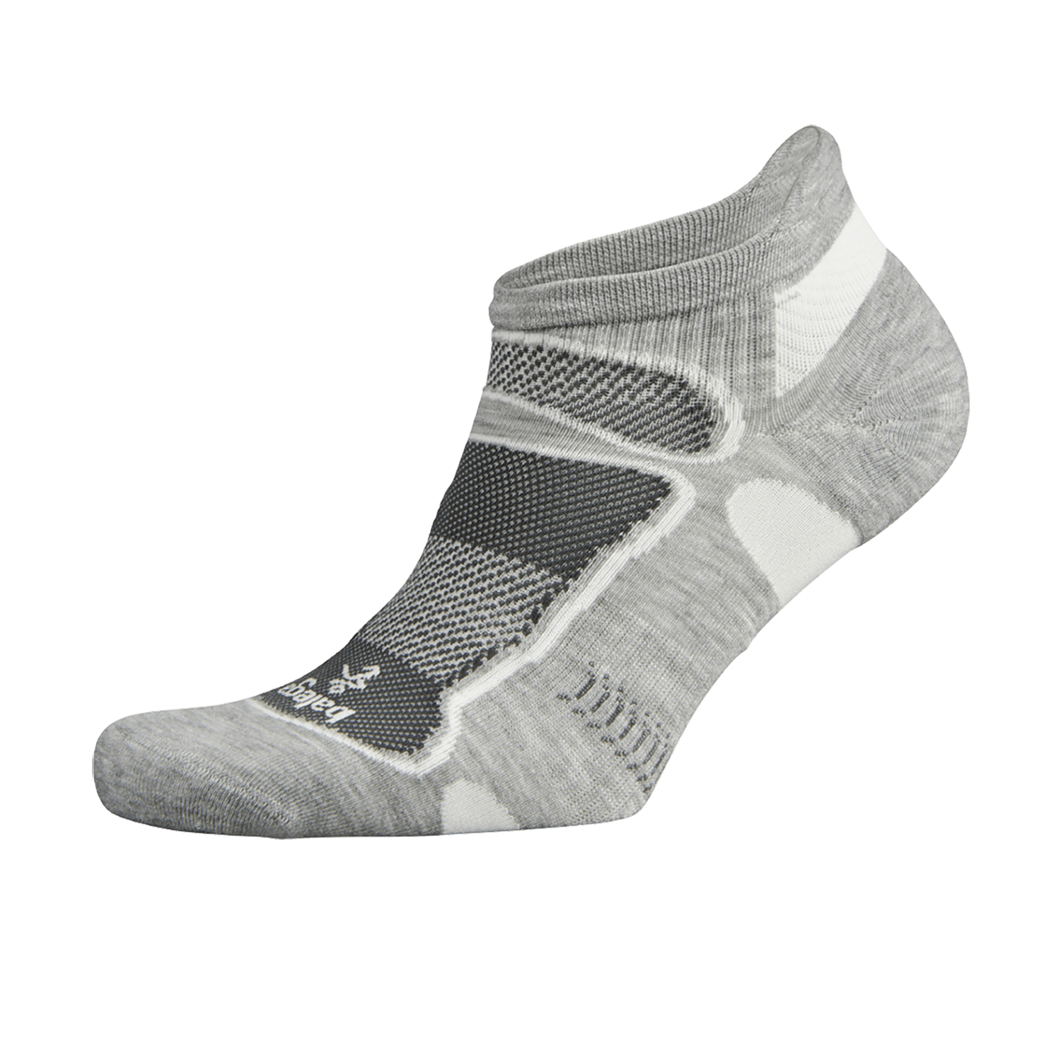 Ultra Light No Show Technical Running Sock - Grey/White
