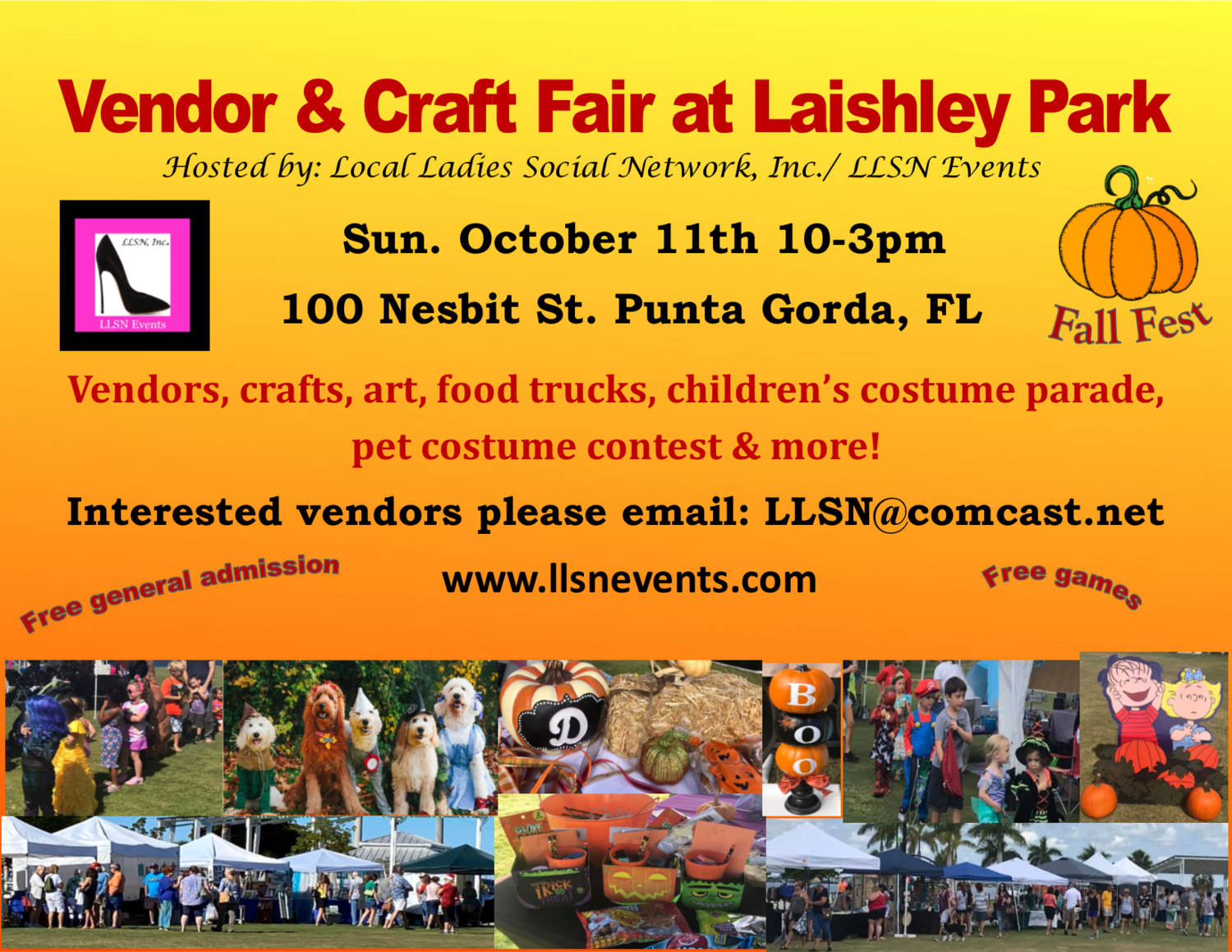 Vendor & Craft Fair at Laishley Park- October 11th- Fall Fest