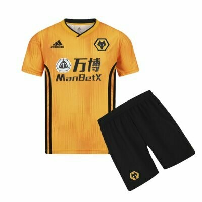 Adidas Wolves Official Home Soccer Jersey Kids Kit 19/20